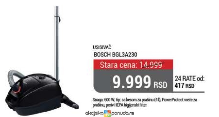 Usisivač Bosch, BGL3A230, Bosch