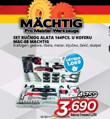 Set ručnog alata u koferu MAC-08 Machtig alati, Machtig alati