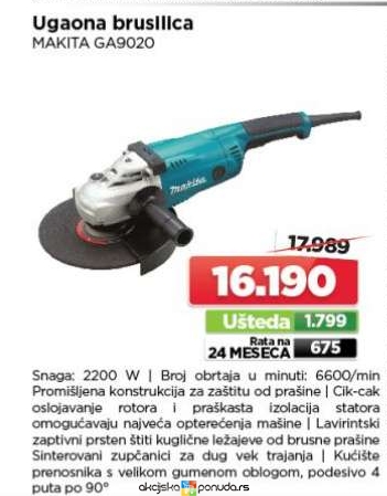 Ugaona brusilica Makita GA9020, Makita