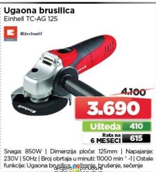 Ugaona brusilica Einhell, TC-AG 125, Einhell