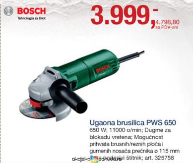 Ugaona brusilica Bosch PWS 650, Bosch