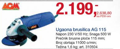 Ugaona brusilica AG 115, AGM