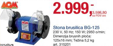 Stona brusilica BG-125, AGM