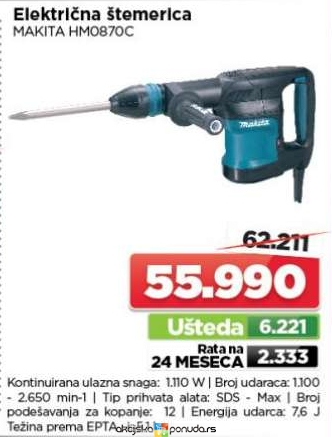 Elektronska štemerica Makita HMO870C, Makita