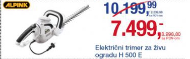 Električni trimer za živu ogradu Alpina H 500 E, Alpina