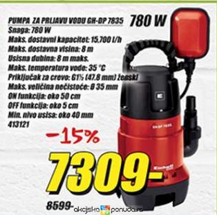 Pumpa za prljavu vodu GH-DP7835, Einhell