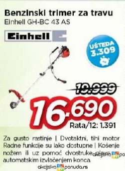 Benzinski trimer za travu Einhell GH-BC43AS, Einhell