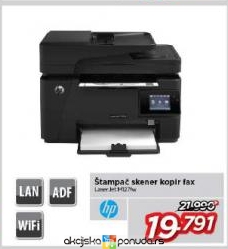 Štampač HP LaserJet M127fw skener kopir fax LAN ADF WiFi, HP