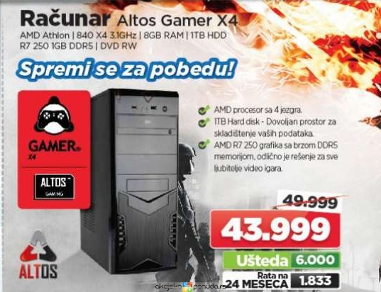 Računarska desktop konfiguracija Altos Gamer X4, Win Win