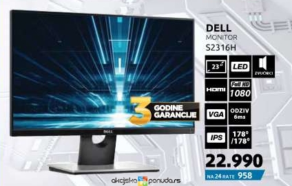 Dell monitor S2316H, Dell