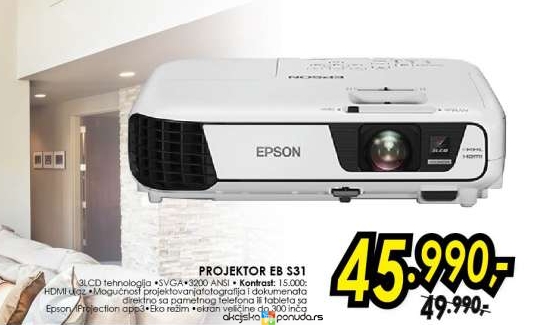 Epson projektor EB-S31, Epson