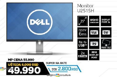 Dell monitor U2515H, Dell