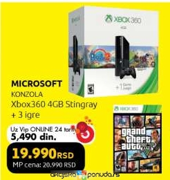 microsoft XBOX 360 konzola, 4GB Stingray, Xbox