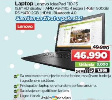 Laptop Lenovo IdeaPad 110-15, Lenovo