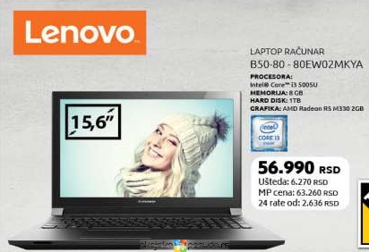 Laptop Lenovo B50-80, 80EW02MKYA, Lenovo