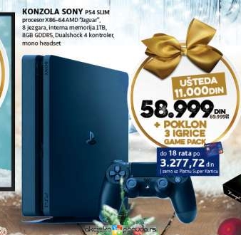 Sony PlayStation PS4 konzola slim, Sony