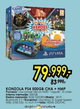 Konzola Sony PlayStation PS4 500GB + HMP, Sony