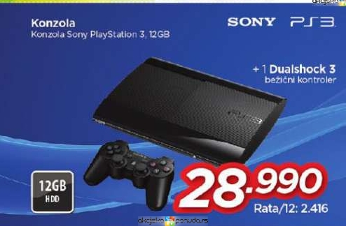 Sony PlayStation PS3 konzola 12 GB, Sony