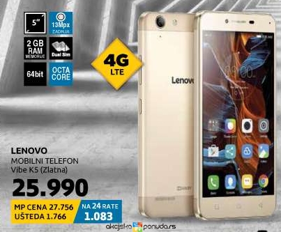 Mobilni telefon Lenovo Vibe K5, ylatan, Lenovo