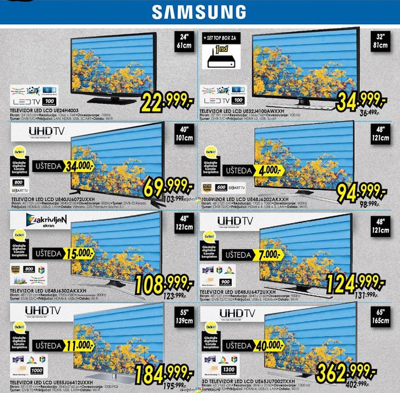 Tehnomanija katalog akcija Samsung televizori novembar 2015, Tehnomanija