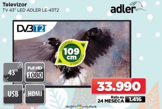 Televizor Adler TV 43 in Smart LED Full HD, Adler