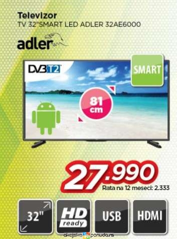 Adler TV 32 in Smart LED HD Ready, Adler