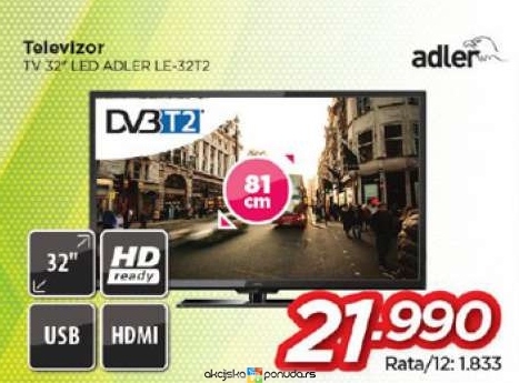 Adler TV 32 in LED HD Ready LE-32T2, Adler