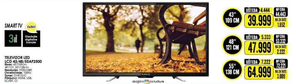 Televizor Alpha TV 43 in Smart LED Full HD, Alpha