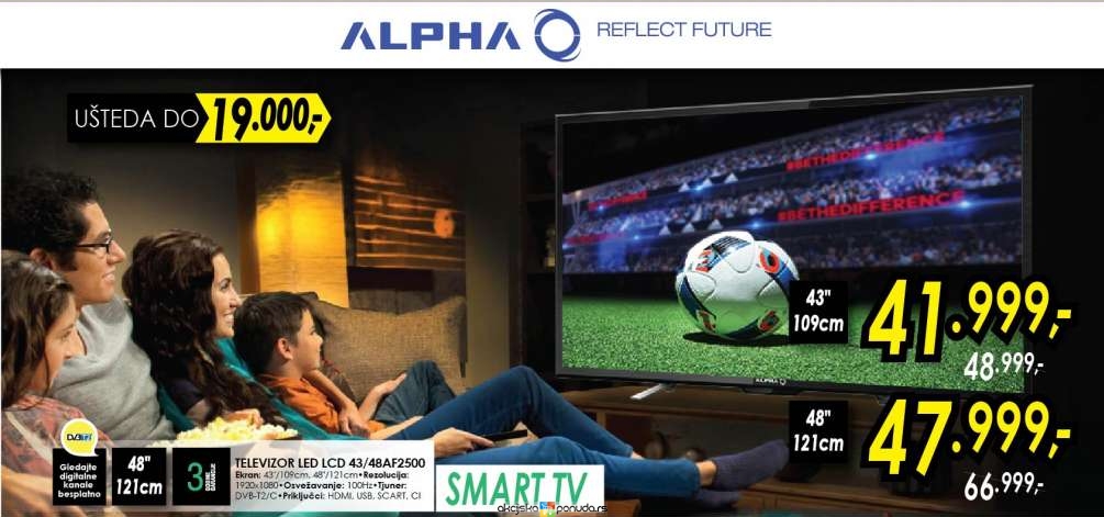 Alpha TV 48 in Smart LED Full HD, Alpha