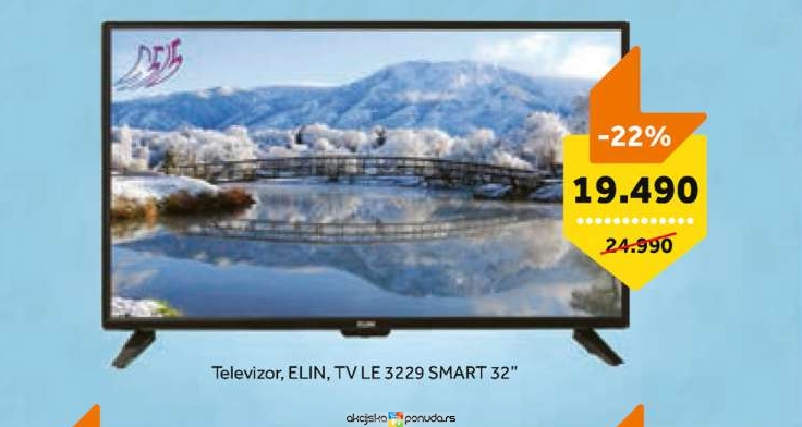 Televizor Elin 32 in SMART LED HD Ready, TV LE 3229, Elin