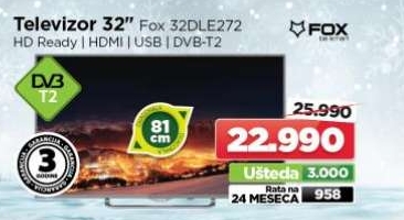 Televizor Fox TV 32 in LED HD Ready, 32DLE272, Fox