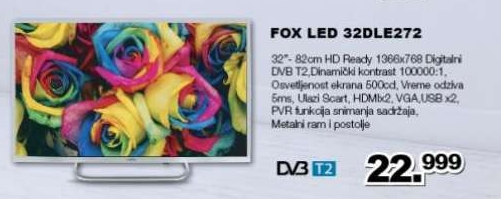 Televizor Fox TV 32 in LED HD Ready, 32DLE272, Fox