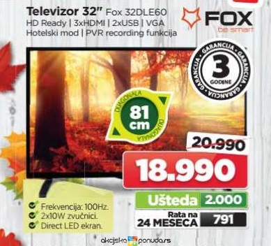 Fox TV 32 in Smart LED HD Ready, Fox