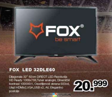 Televizor Fox TV 32 in LED HD Ready, 32DLE60, Fox