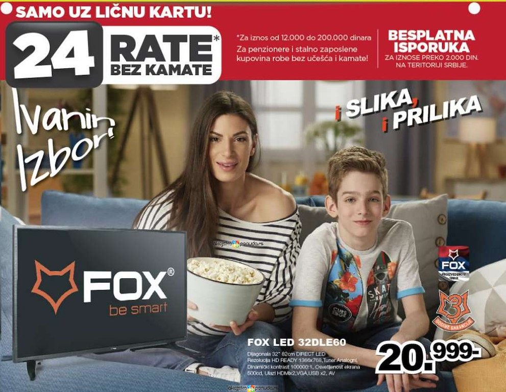 Televizor Fox TV 32 in LED HD Ready, 32LE60, Fox