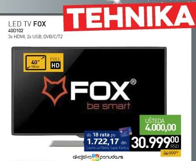 Televizor Fox TV 40 in LED Full HD, Fox