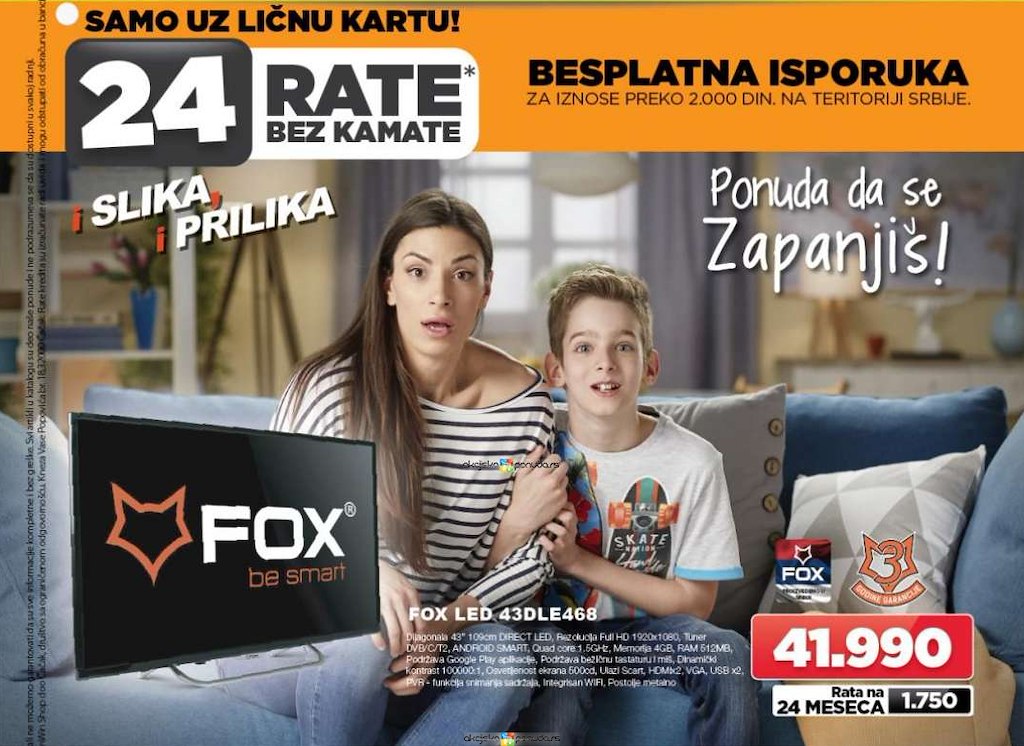 Televizor Fox TV 43 in LED Full HD, 43DLE468, Fox