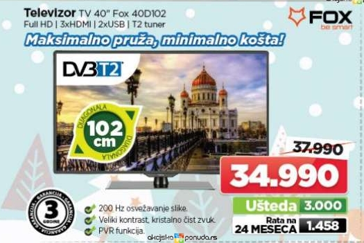 Televizor Fox TV 40 in LED Full HD, 40D102, Fox