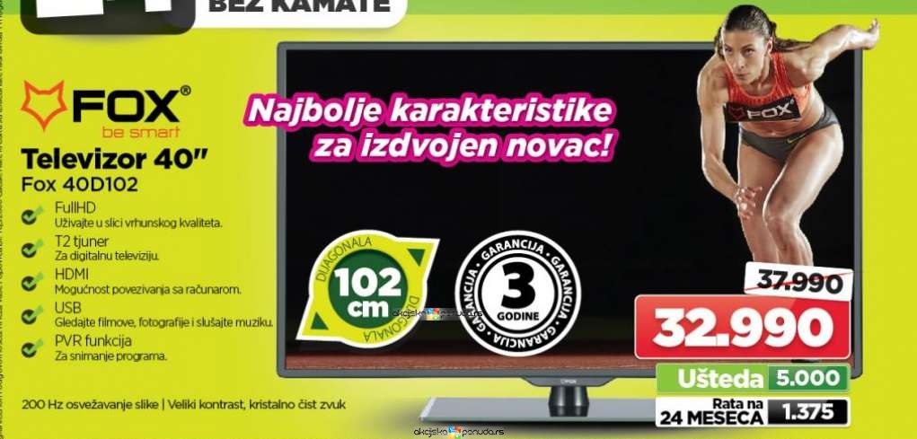 Televizor Fox TV 40 in LED Full HD, 40D102, Fox