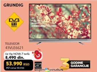 Televizor Grundig TV 43 in Smart LED Full HD, 43VLE6621, Grundig