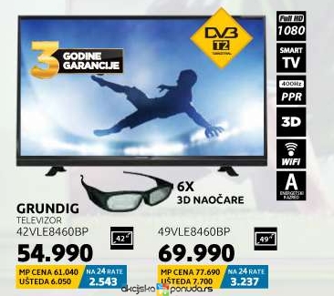 Grundig TV 49 in 3D Smart LED Full HD 49VLE8460BP, Grundig