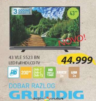 Grundig TV 43 in LED Full HD 43VLE5523BN, Grundig