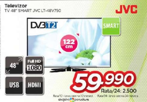 JVC TV 48 in Smart LED Full HD LT-48V750, JVC