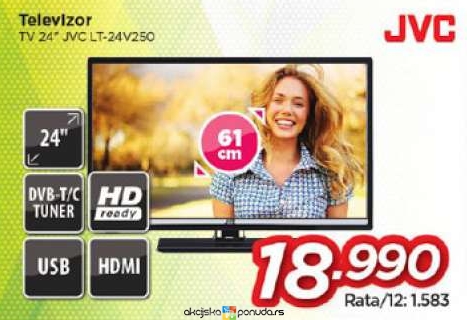 JVC TV 24 in LED HD Ready LT-24V250, JVC