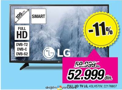 Televizor LG TV 43 in Smart LED Full HD, 43LH570V, LG