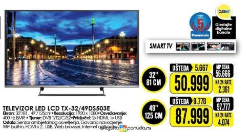 Televizor Panasonic TV 32 in Smart LED Full HD, Panasonic