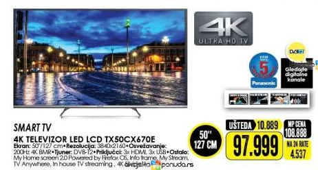 Televizor Panasonic TV 50 in Smart LED 4K UHD, Panasonic