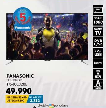 Panasonic TV 40 in Smart LED Full HD, Panasonic