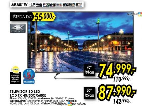 Panasonic TV 40 in 4K Smart LED Ultra HD, Panasonic