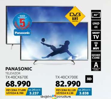 Panasonic TV 40 in 4K 3D Smart LED UHD TX-40CX700E, Panasonic